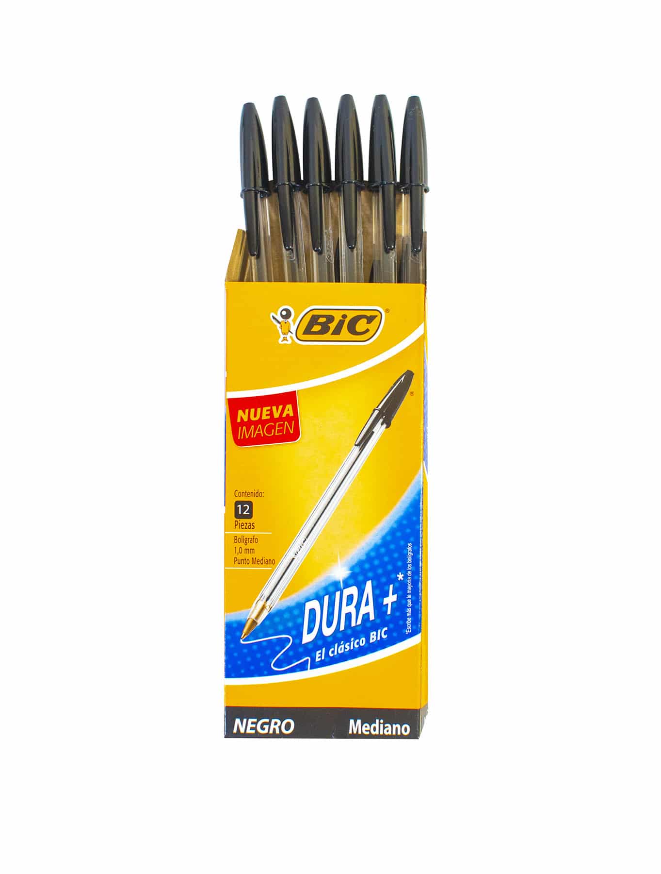 Boligrafo-Bic-Negro-Punta Mediana-Dura+-Caja de 12 Unidades - Arimany
