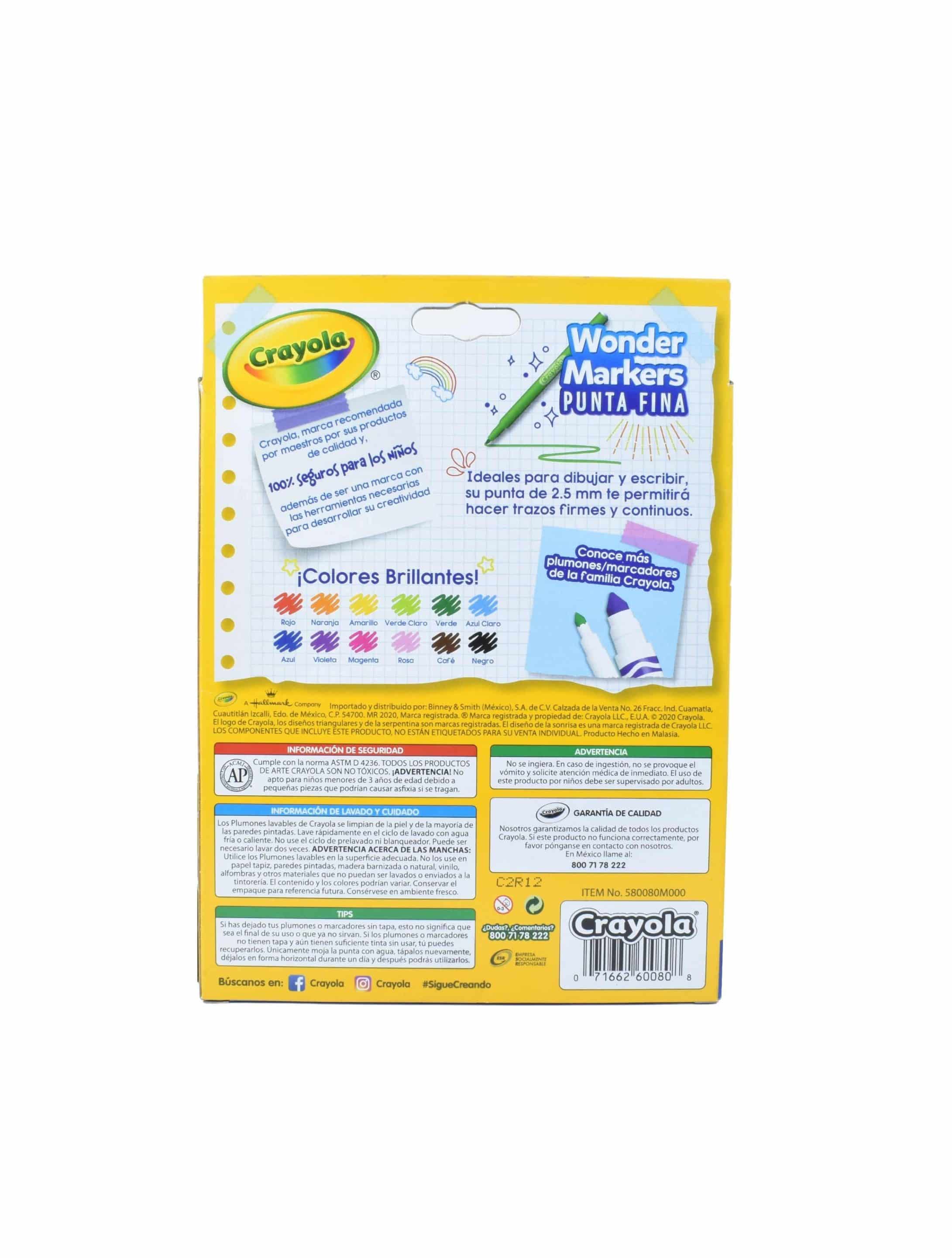 Marcador Crayola Azul Estuche Marcadores Crayola, Lavable, 65 Piezas,