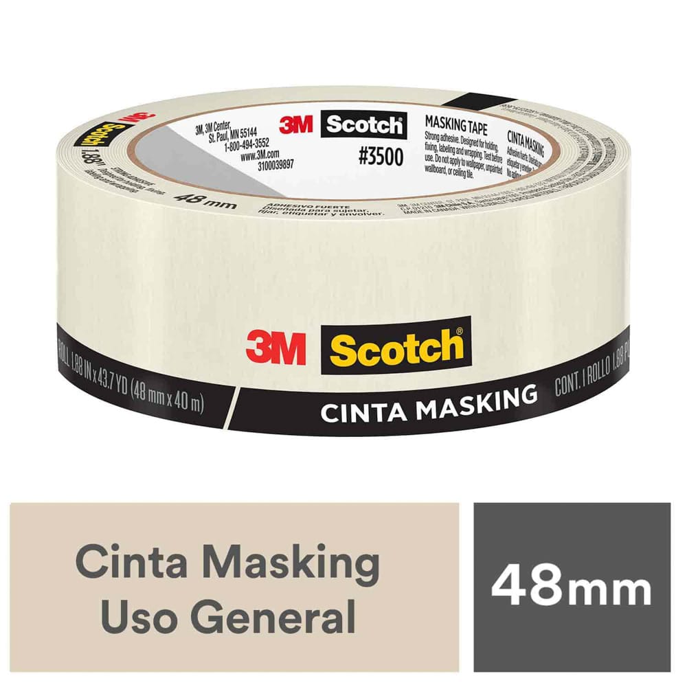Cinta Adhesiva - Scotch - Masking - 1.88 Pulgadas - 40 Metros - Blanco ...