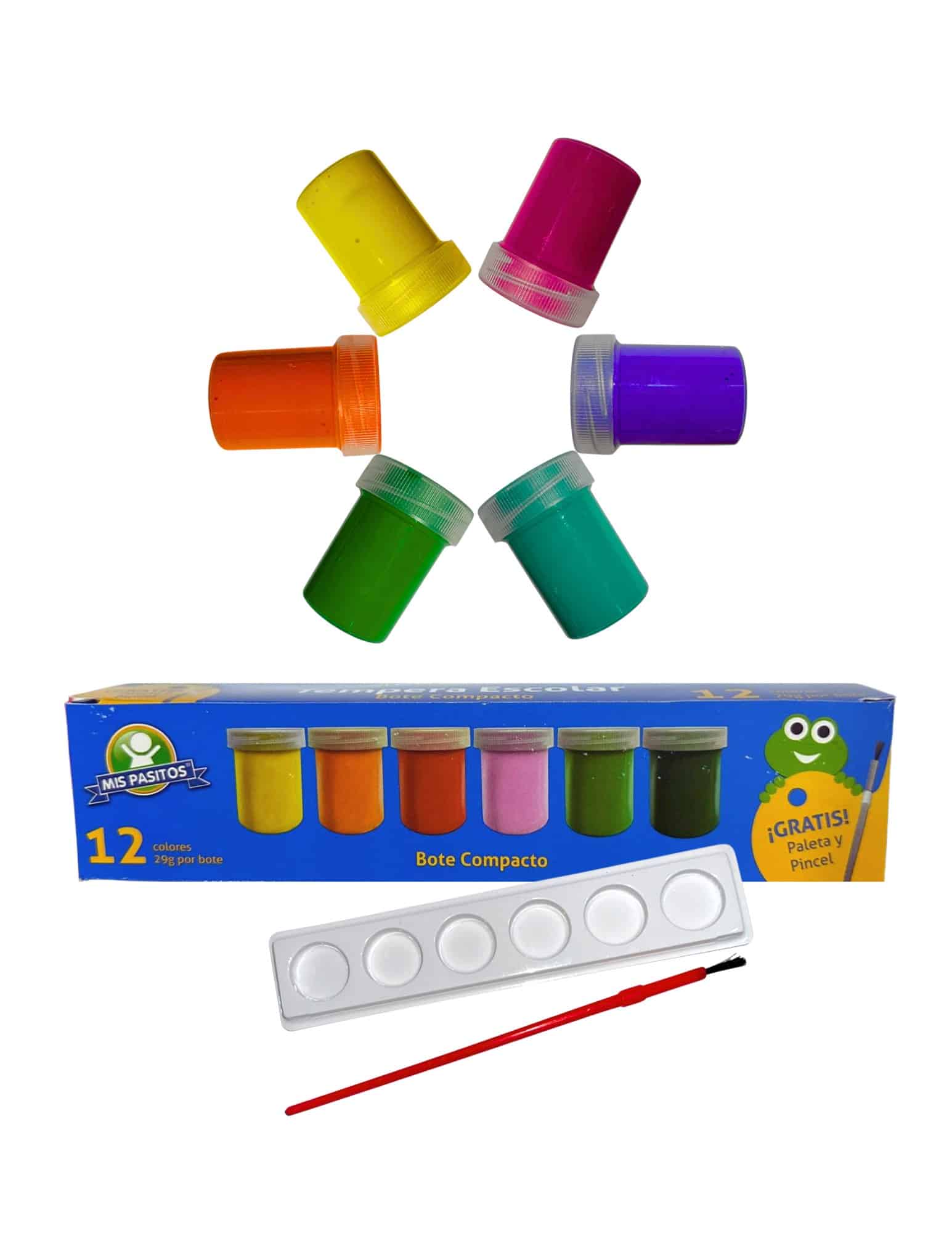 Tempera-Mis Pasitos-12 Colores-29 Gramos-1 Unidad - Arimany