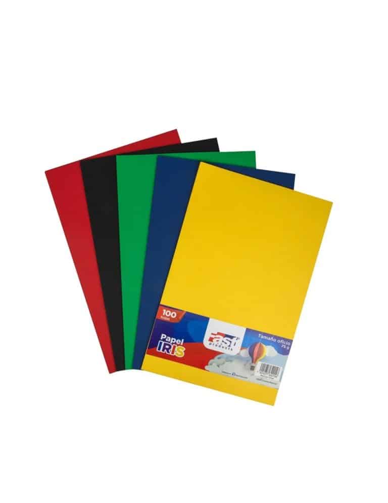 Papel Bond-Fast-75 Gramos-Colores-Tamaño Oficio-100 Hojas-1 Unidadidad ...