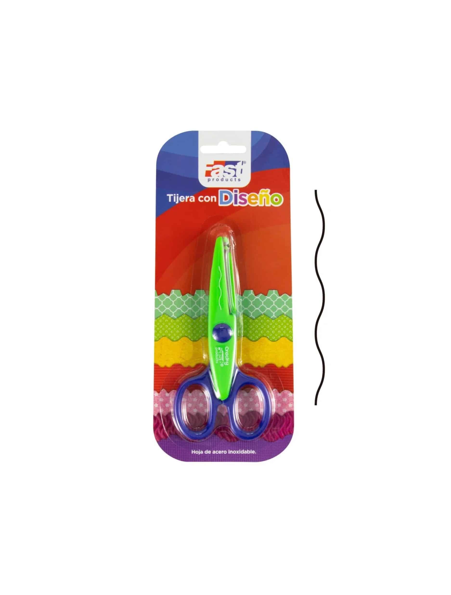 Tijera - Fast - Con Diseño - Ondas - Plastica - 1 Unidad - Arimany