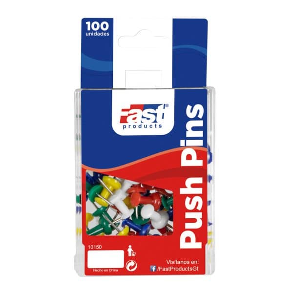 Push - Pins - Fast - Colores - Caja de 100 Unidades - 1 Unidad - Arimany